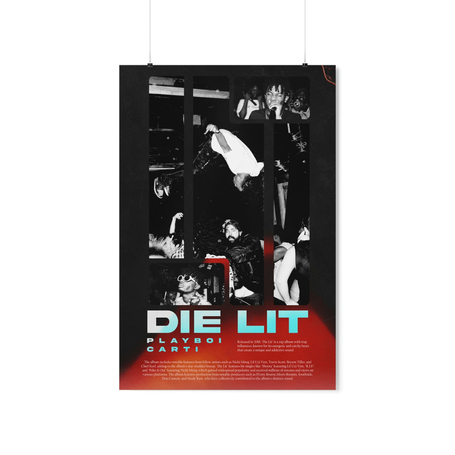 Playboi Carti Die Lit Poster | Wall Art Featuring Playboi Carti ...