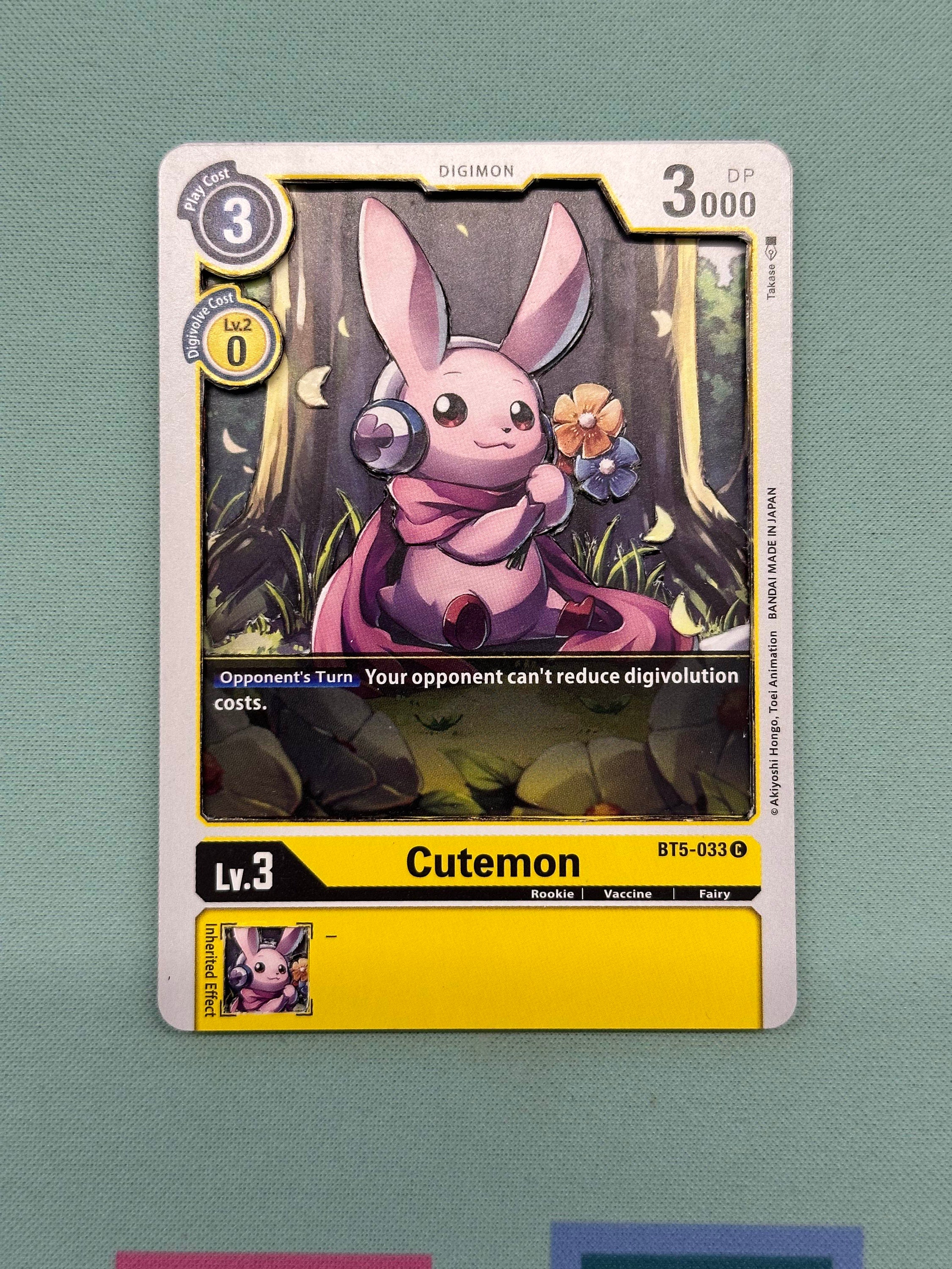 3D Digimon Card Cutemon - Etsy