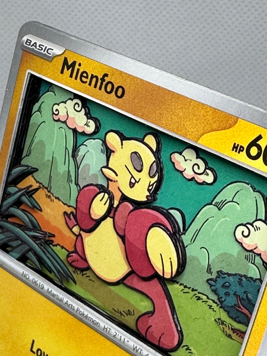3D Pokemon Card 2024 Stock Mienfoo - Etsy
