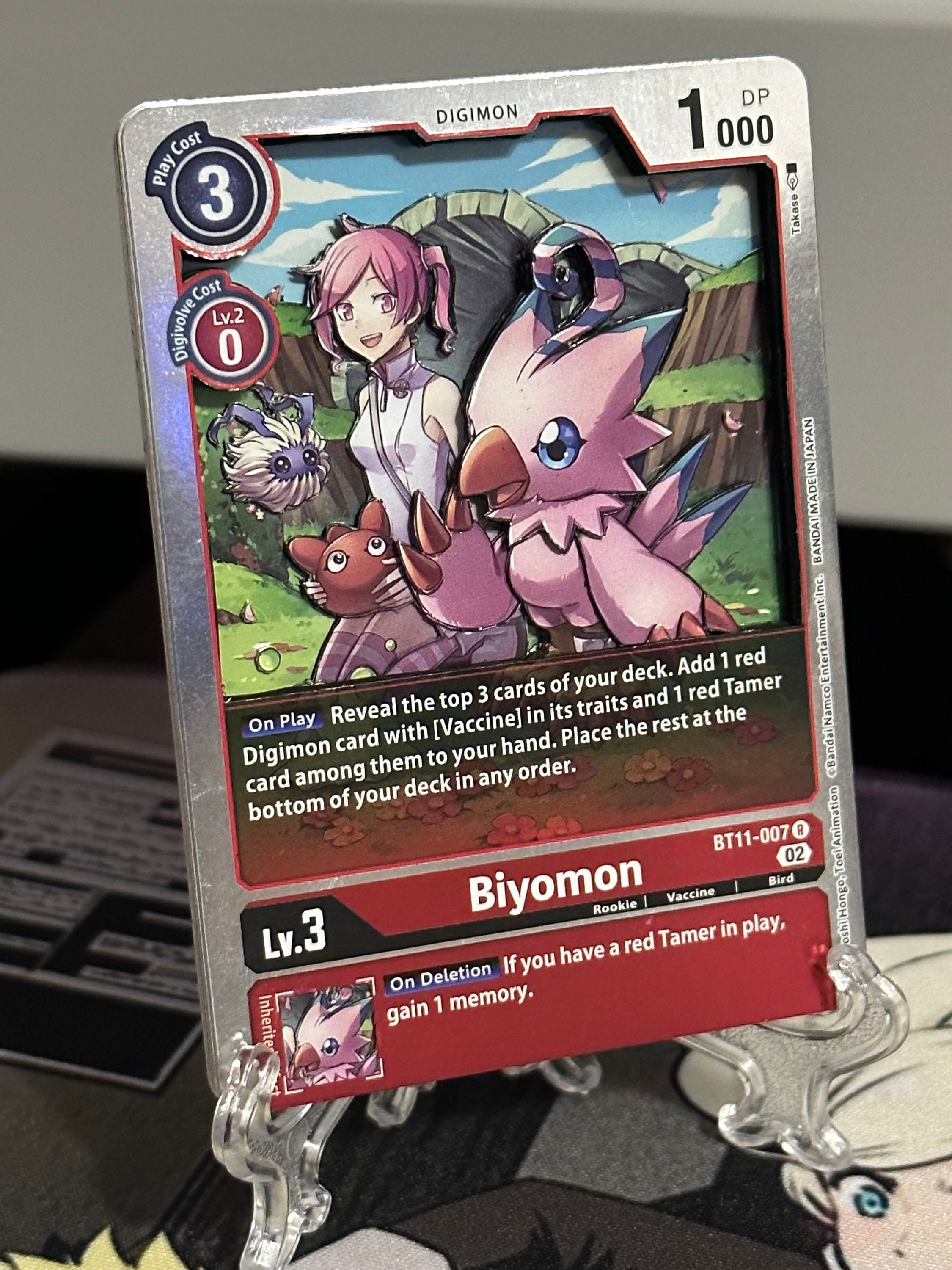 3D Digimon Card Biyomon - Etsy