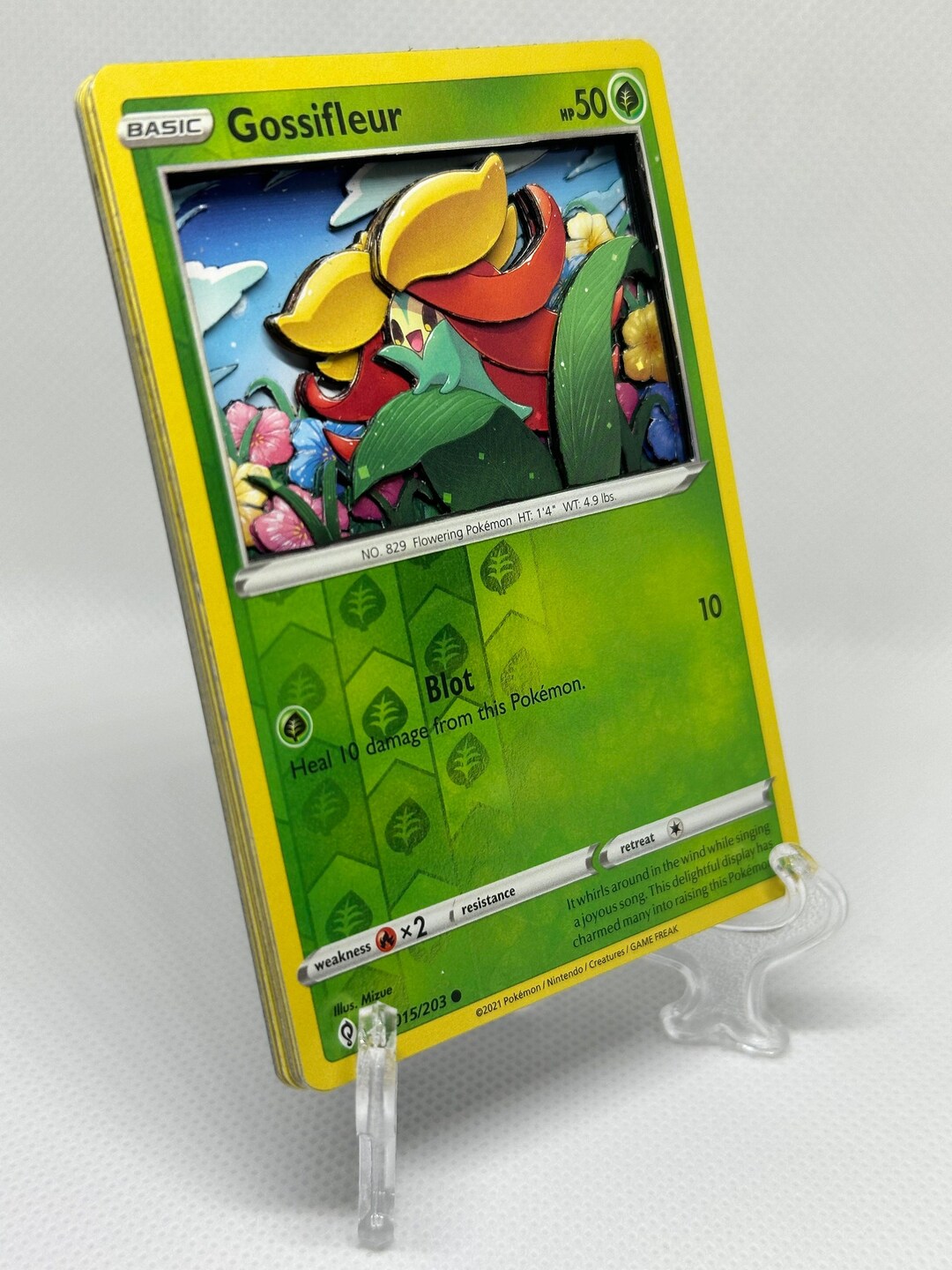 3D Pokemon Card Gossifleur Reverse Holofoil - Etsy