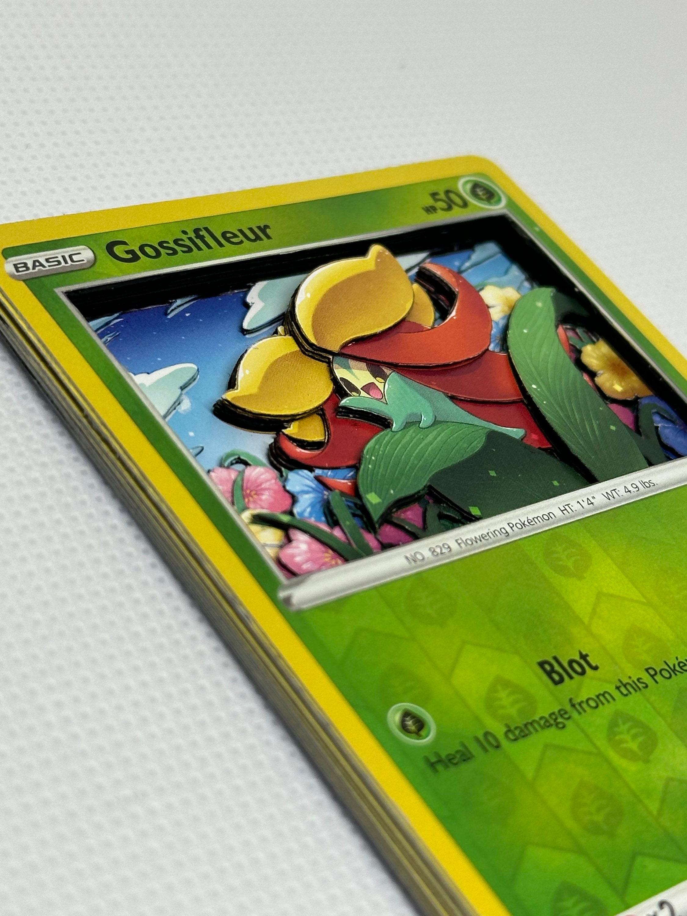 3D Pokemon Card Gossifleur Reverse Holofoil - Etsy