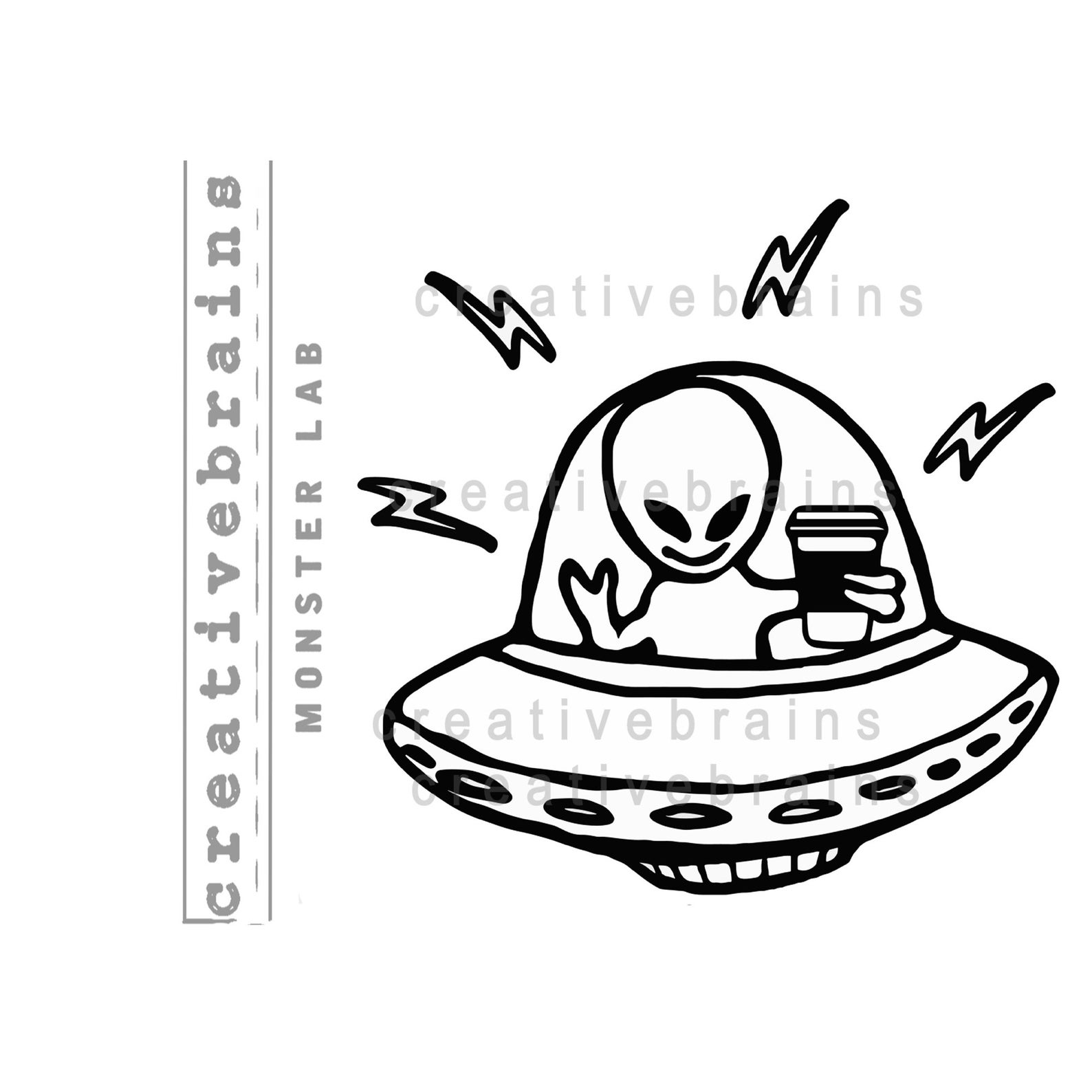 Alien Coffee Flying Saucer UFO | Svg | Png | Jpg | Pdf | Ai | Download ...