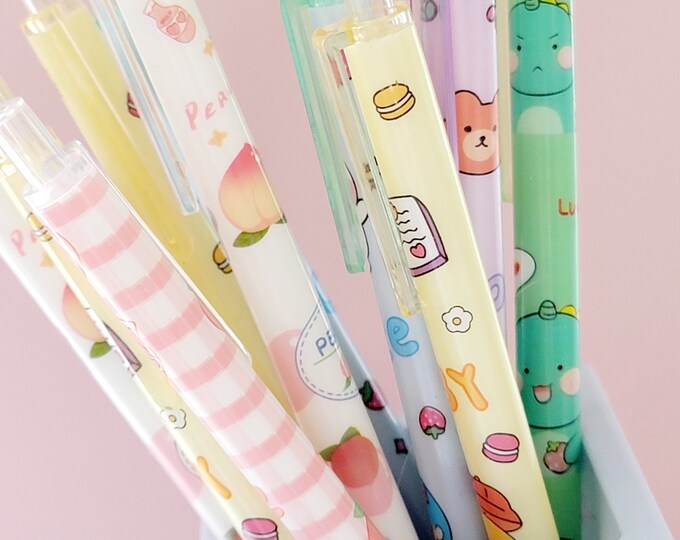 SET OF 2 Cartoon Character Gel Pen, Erasable Pen, Fun Stationery ...