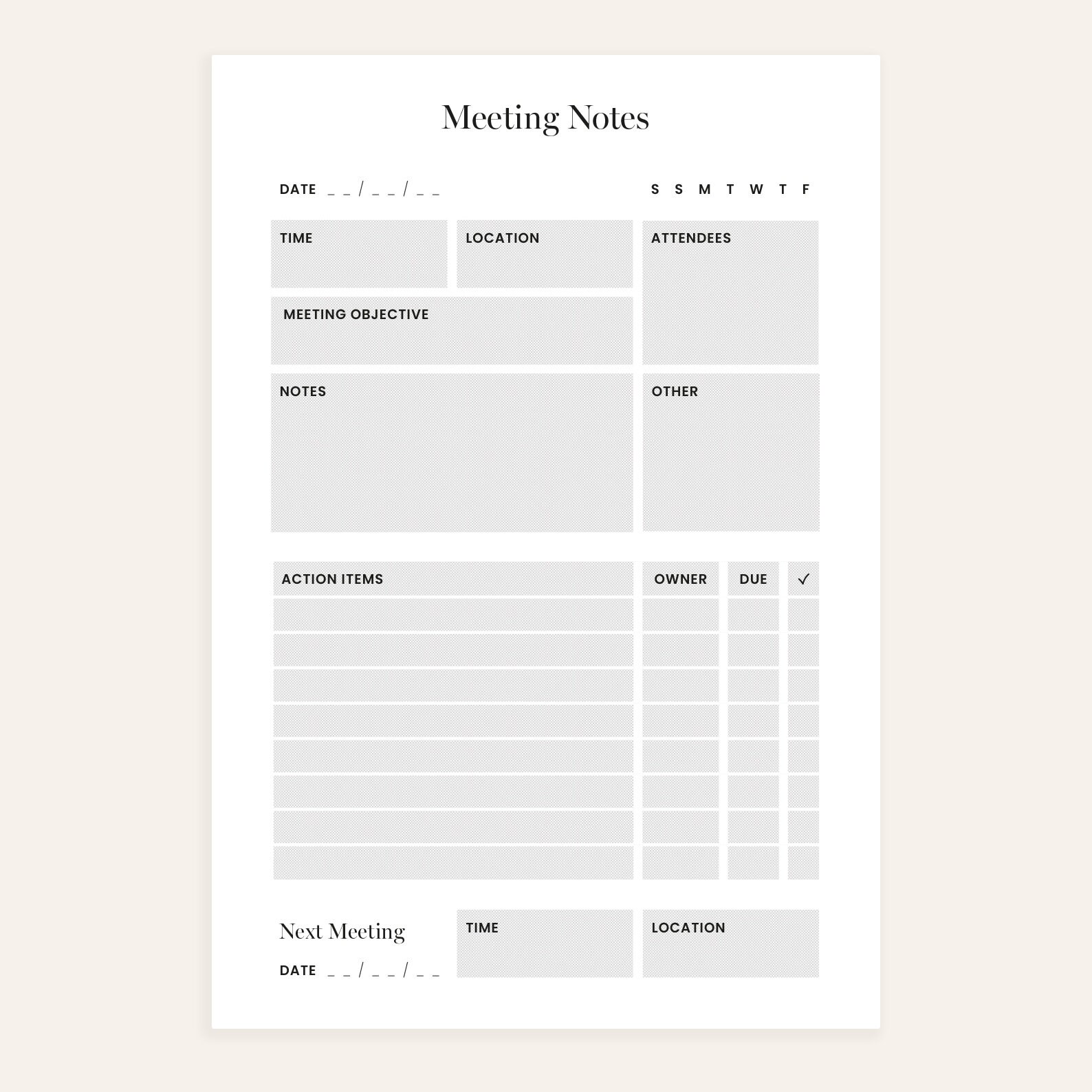 Meeting Notes Planner Template, Meeting Minutes & Agenda, Business Note ...