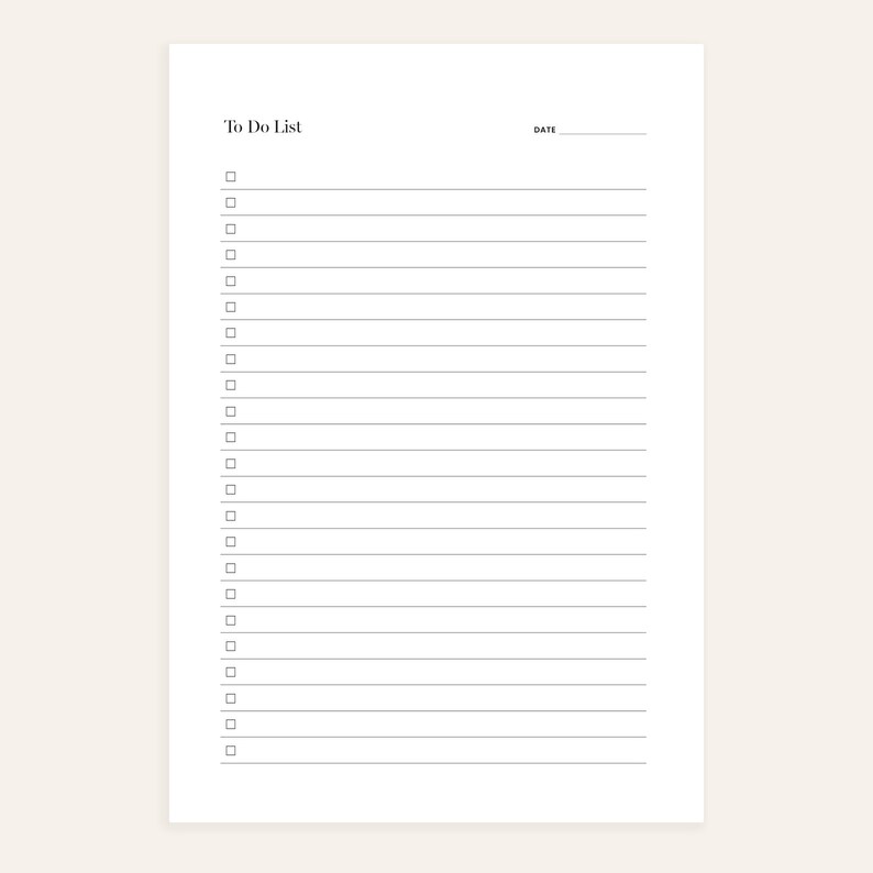 Minimal to Do List Printable, Productivity Planner, Simple Tasks Lists ...