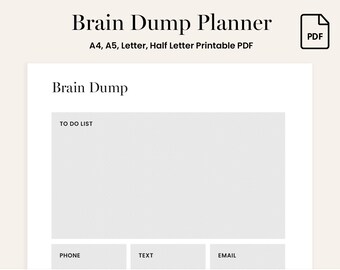 Brain Dump Printable, Priorities Organizer, to Do List Template, Get It ...