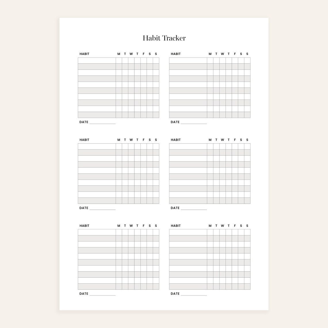 Weekly Habit Tracker Printable, Habit Tracker, Routine Tracker, Habit ...