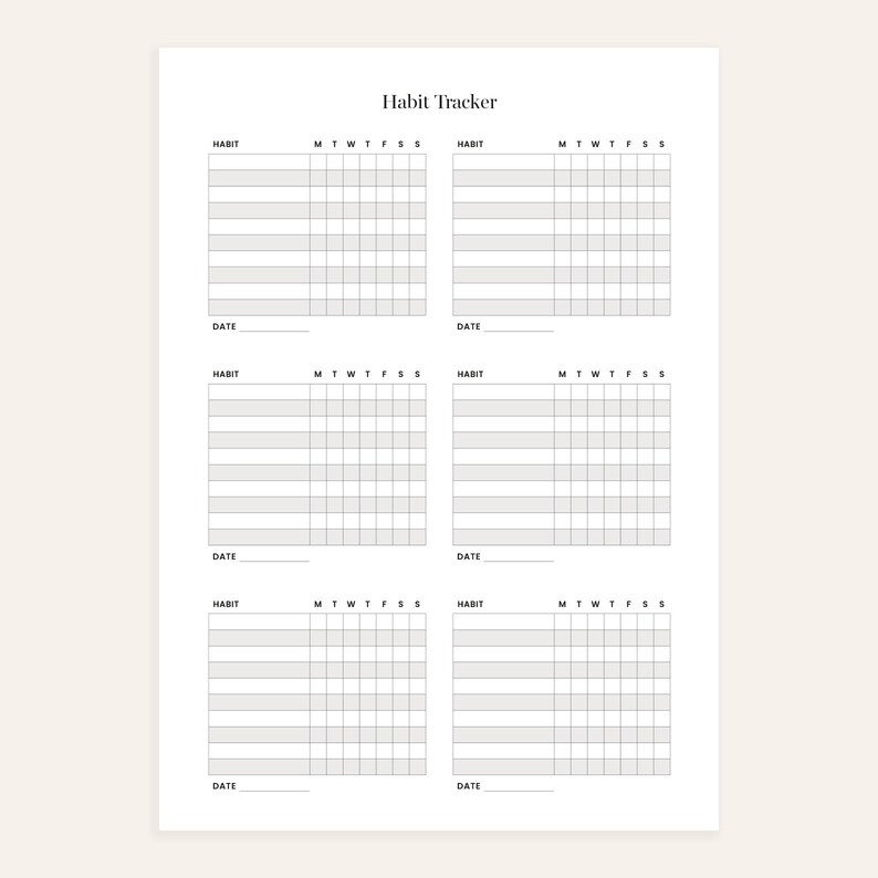 Weekly Habit Tracker Printable, Habit Tracker, Routine Tracker, Habit ...