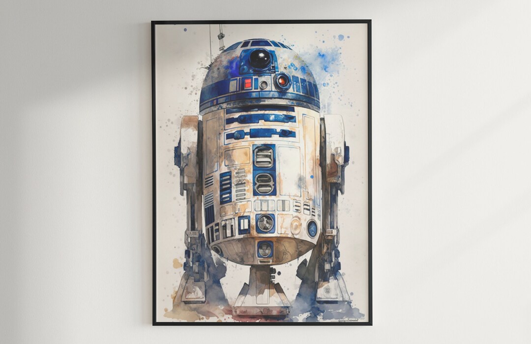 R2D2 Wall Art Star Wars Wall Art Printable Download R2D2 Watercolour ...