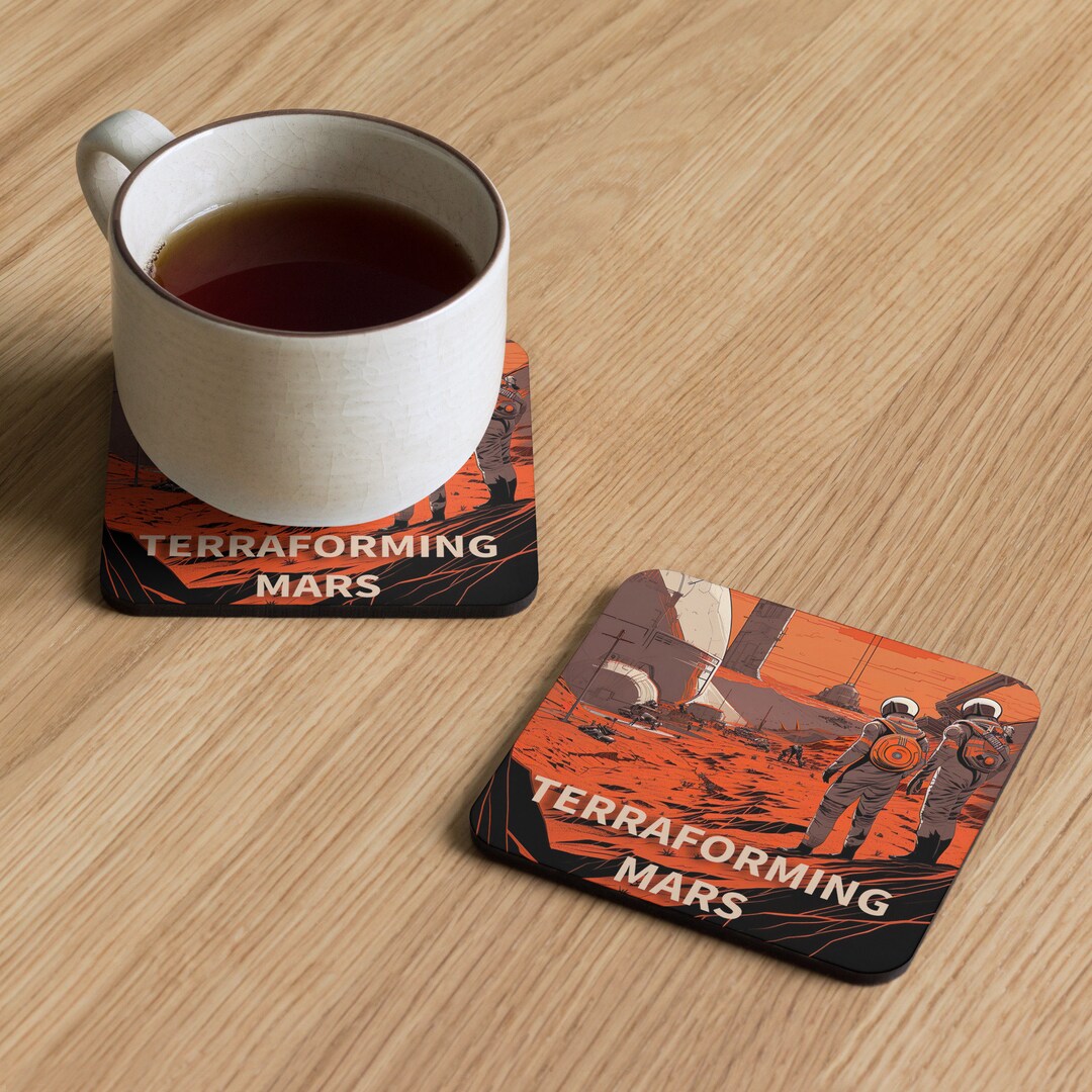 Terraforming Mars Board Game Sci-fi Art Cork-back Coaster - Etsy