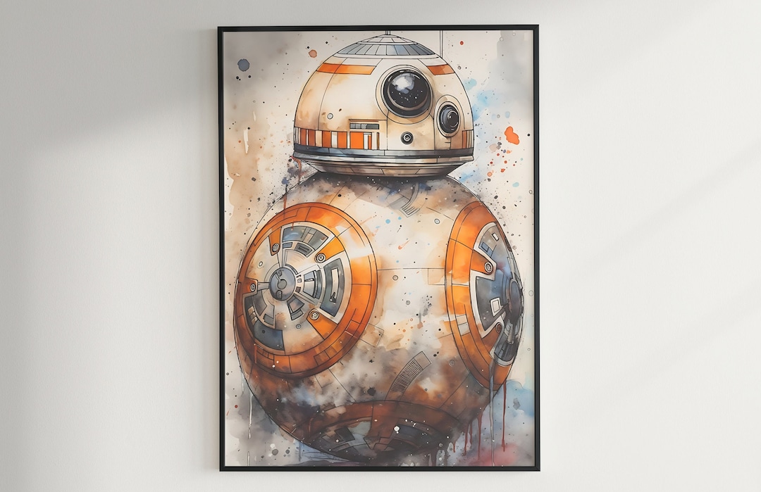 BB8 Wall Art Star Wars Wall Art Printable Download BB8 Watercolour Art ...