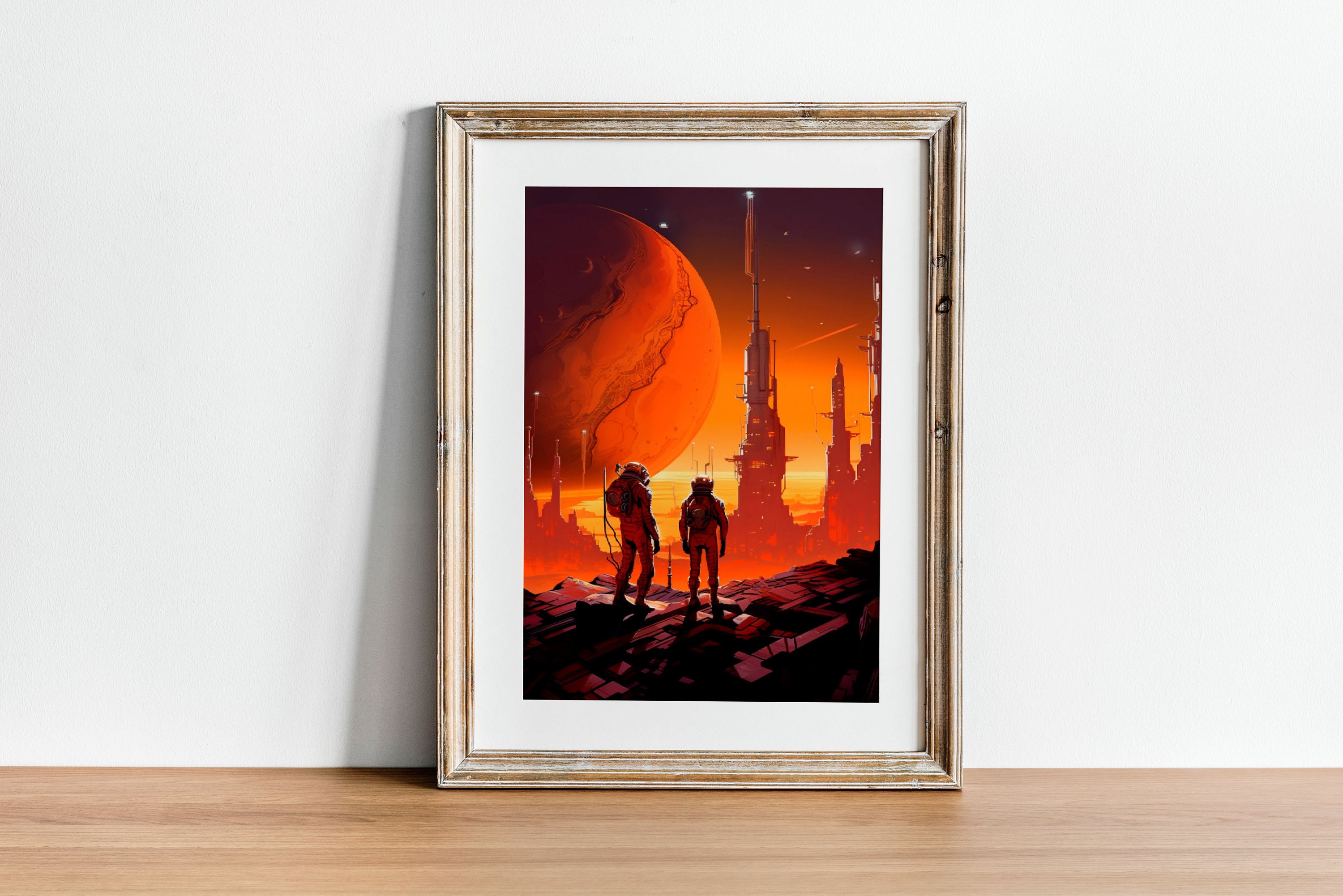 Mars Sci-fi Wall Art Mars Wall Art Printable Download Game Room Decor Art Print Instant Download ...