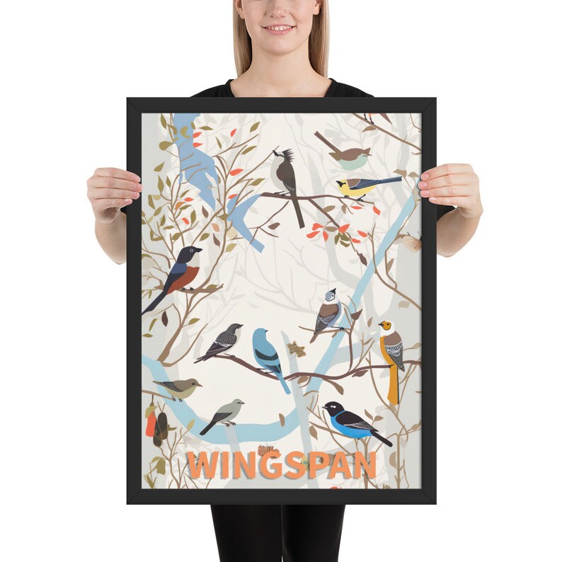 Wingspan Board Game Wall Art Framed Poster Board Game Wall Art Wingspan ...
