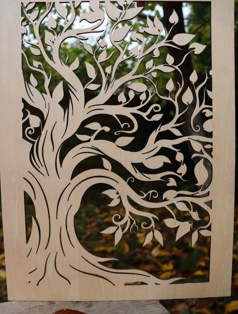 Tree of Life Frame Digital File Laser Cutting Wall Decoration, Wooden ...