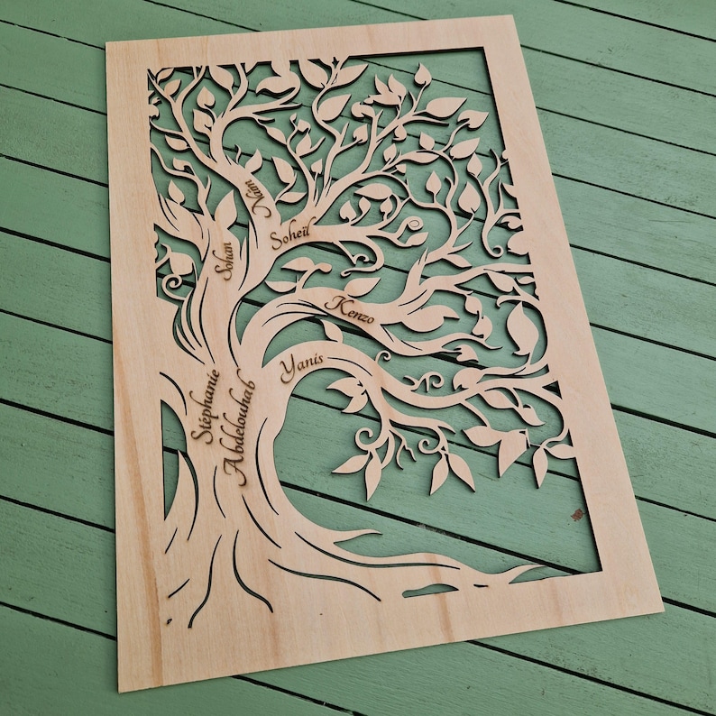 Tree of Life Frame Digital File Laser Cutting Wall Decoration, Wooden ...