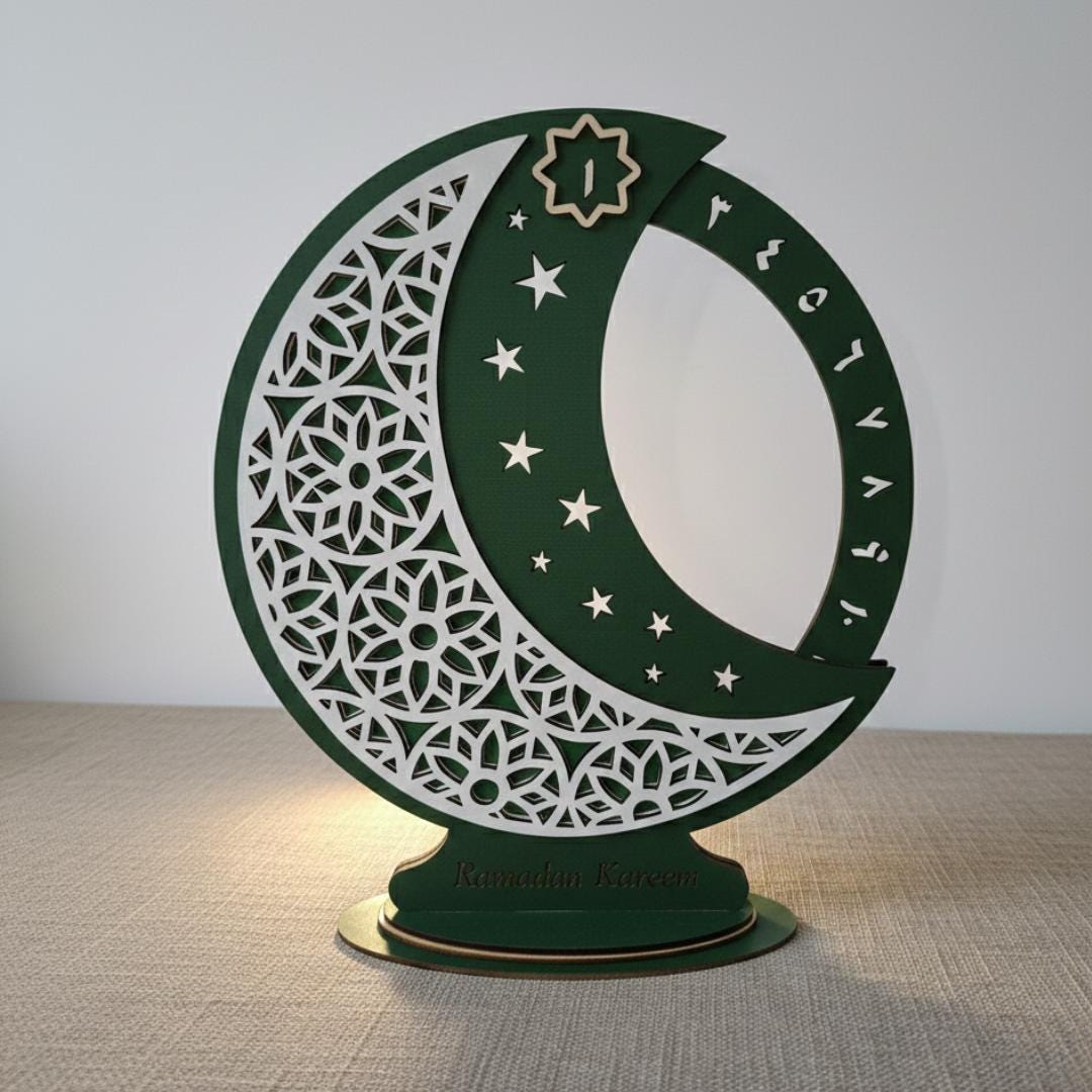 Ramadan Calendar SVG for Laser Cutting | Arabic Numbers Perpetual ...