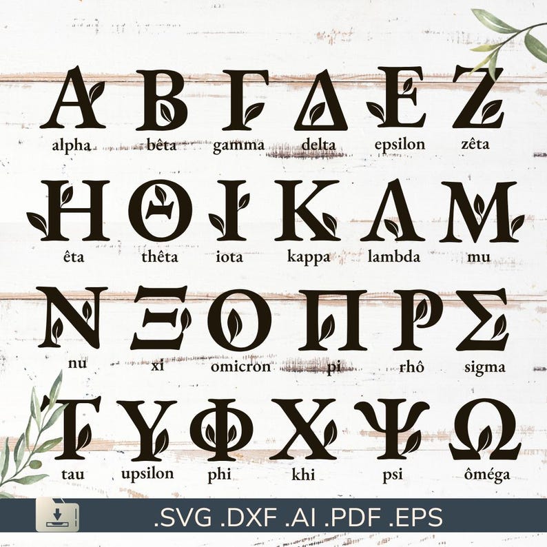 Uppercase and Lowercase Greek Alphabet – Greek Letters Clipart ...