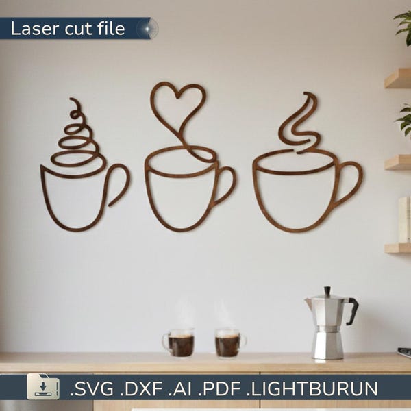 Coffee Cup Line Drawing - Etsy