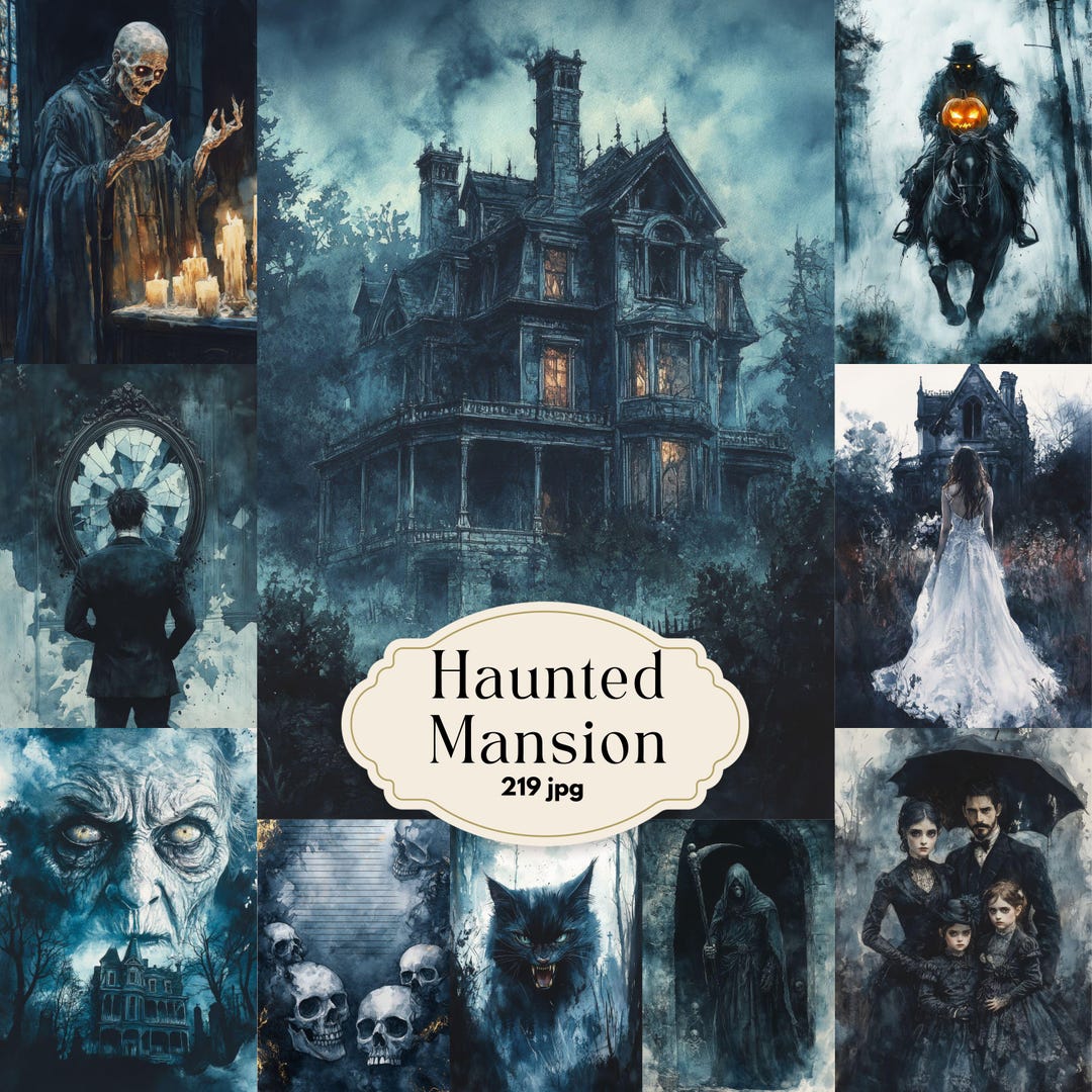 Haunted Manor Junk Journal and Scrapbook Pages, Halloween, Gothic ...