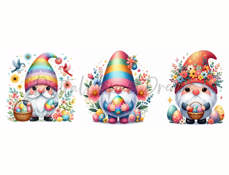 Easter Gnome Clipart, Spring Garden Gnomes, 18 JPG, Sublimation Designs ...