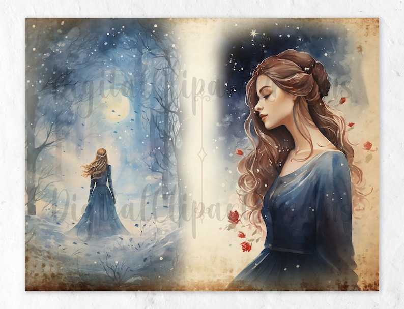 Roses and Thorns Junk Journal Pages, Night Court Collage Sheet ...