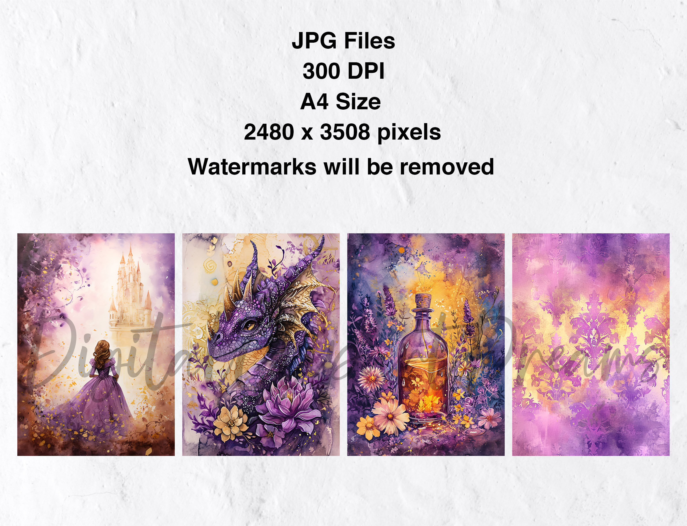 Rapunzel Junk Journal Paper Pack, Tangled Printable Paper, Fairy Tale ...