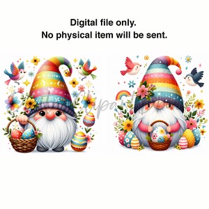 Easter Gnome Clipart, Spring Garden Gnomes, 18 JPG, Sublimation Designs ...