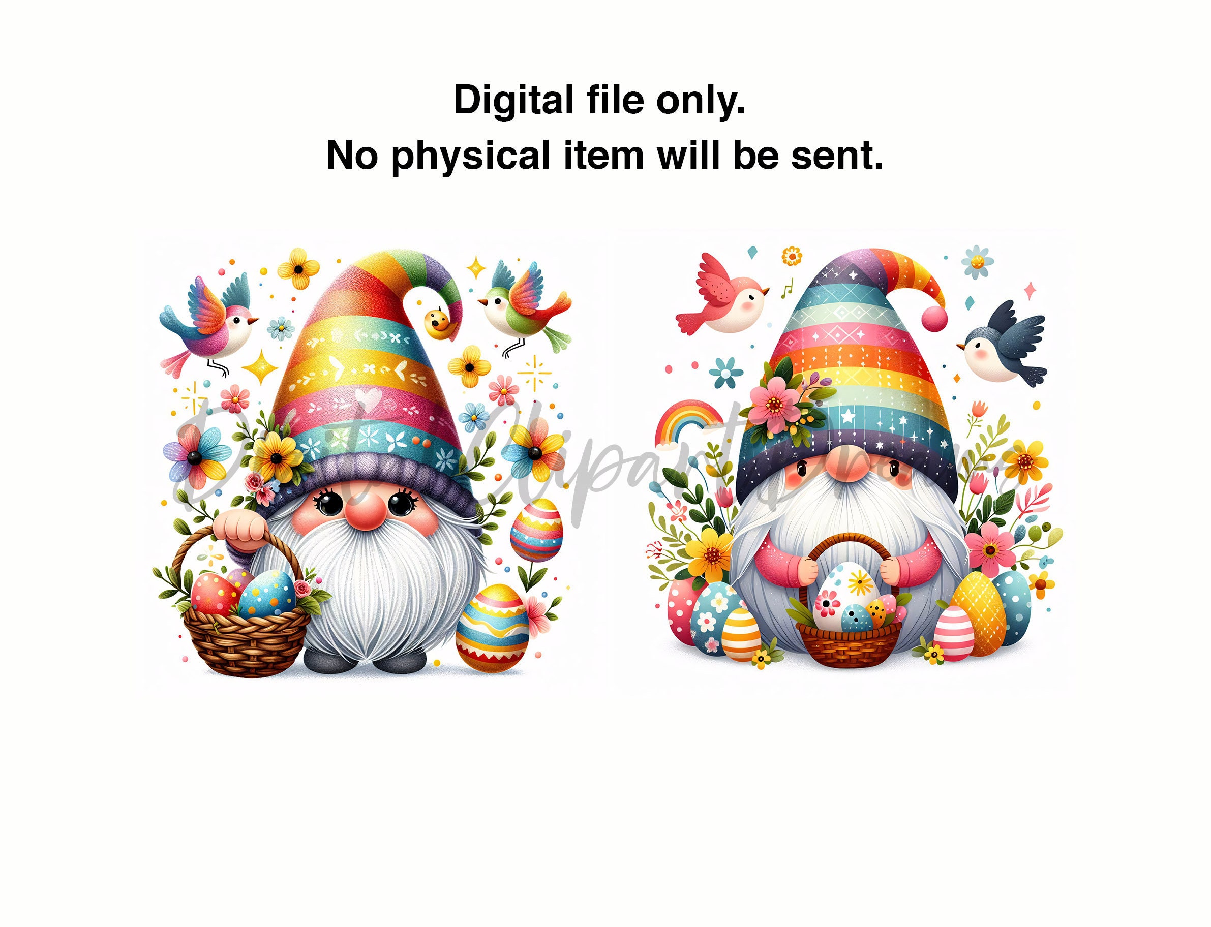 Easter Gnome Clipart, Spring Garden Gnomes, 18 JPG, Sublimation Designs ...