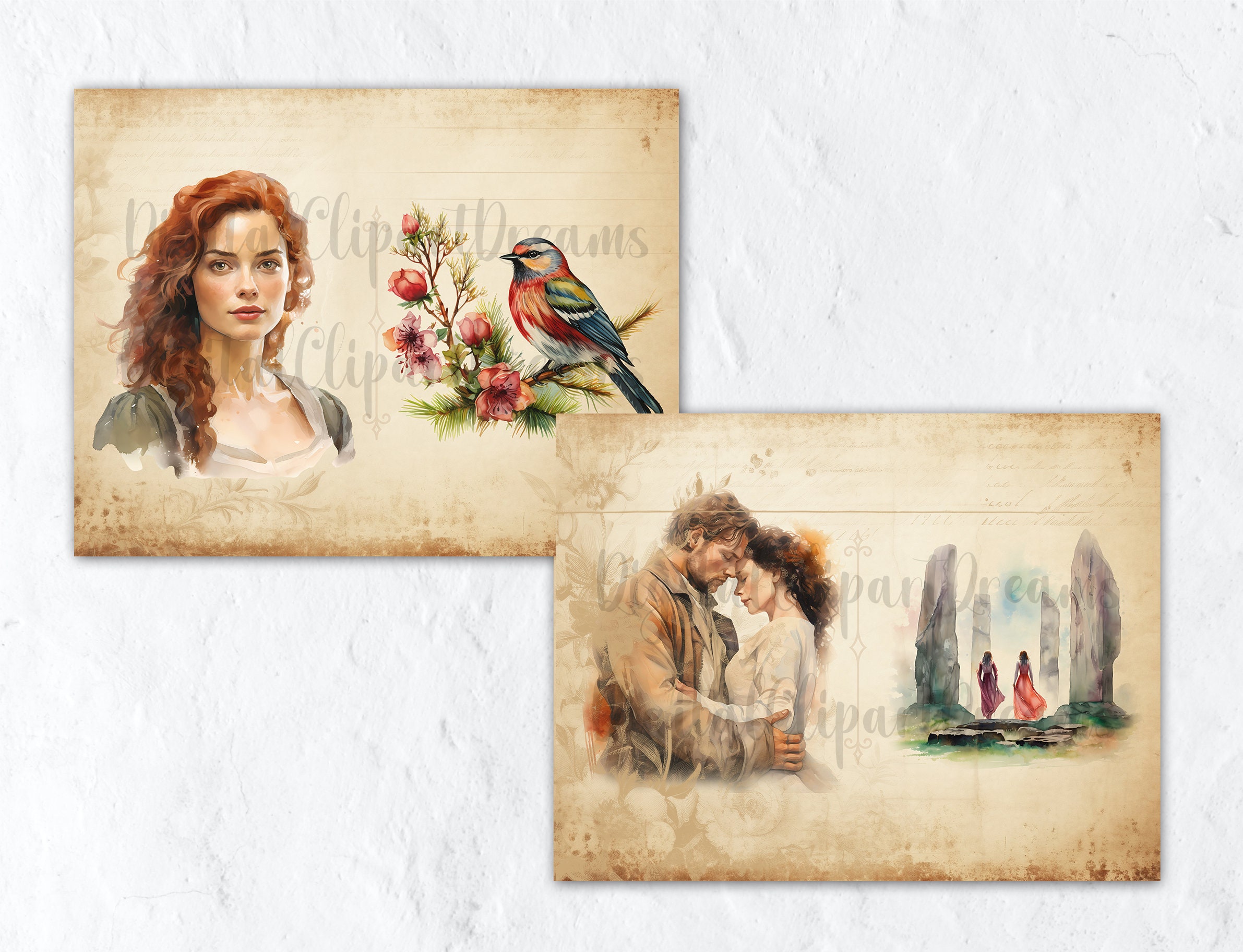 Outlander Junk Journal Pages, Scottish Scrapbook Paper, Printable ...