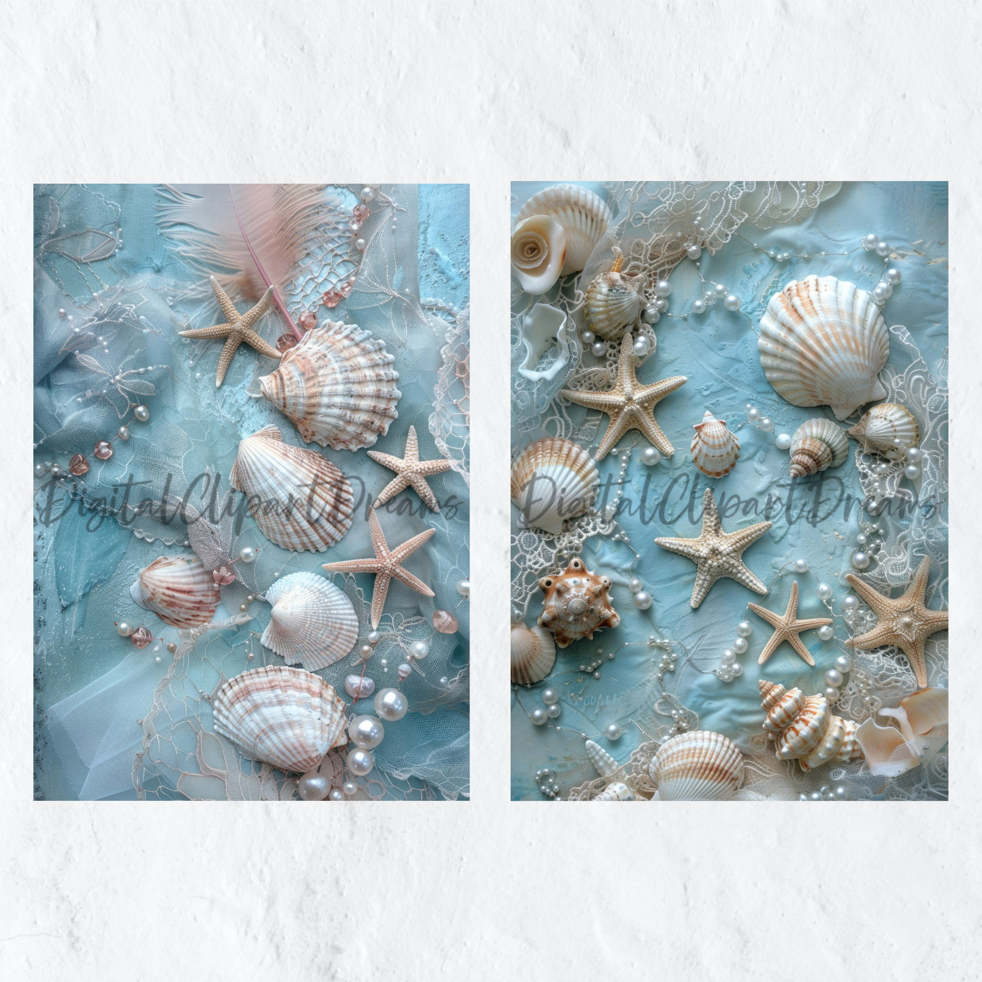 Azure Shores Coastal Digital Paper, Sea Junk Journal Pages, Vintage ...