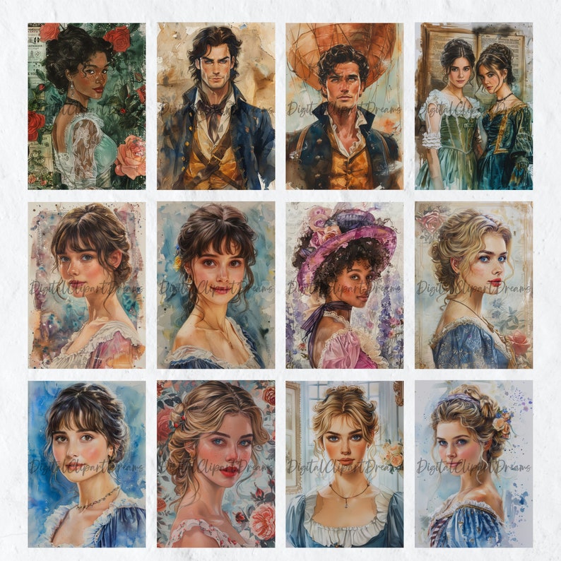 Regency Era Junk Journal Pages, Romance Scrapbooking Paper, Victorian ...