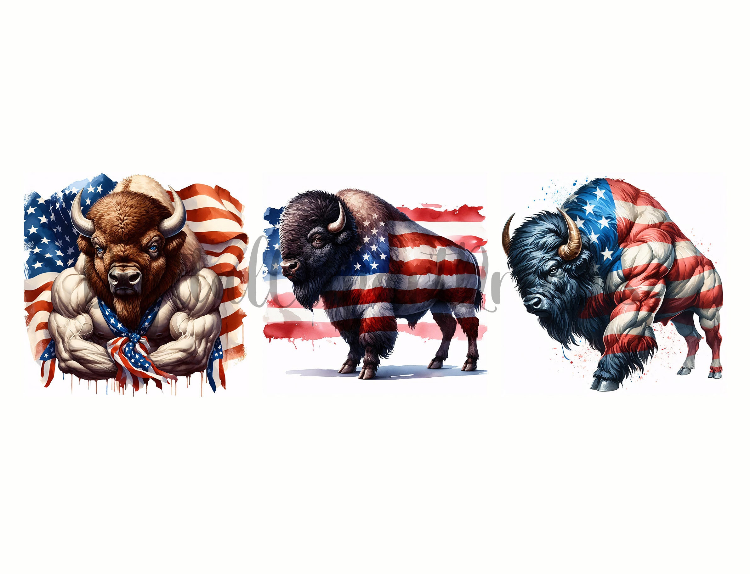 Patriotic USA Clipart, American Eagle Flag, Bison Flag, 22 High Quality ...