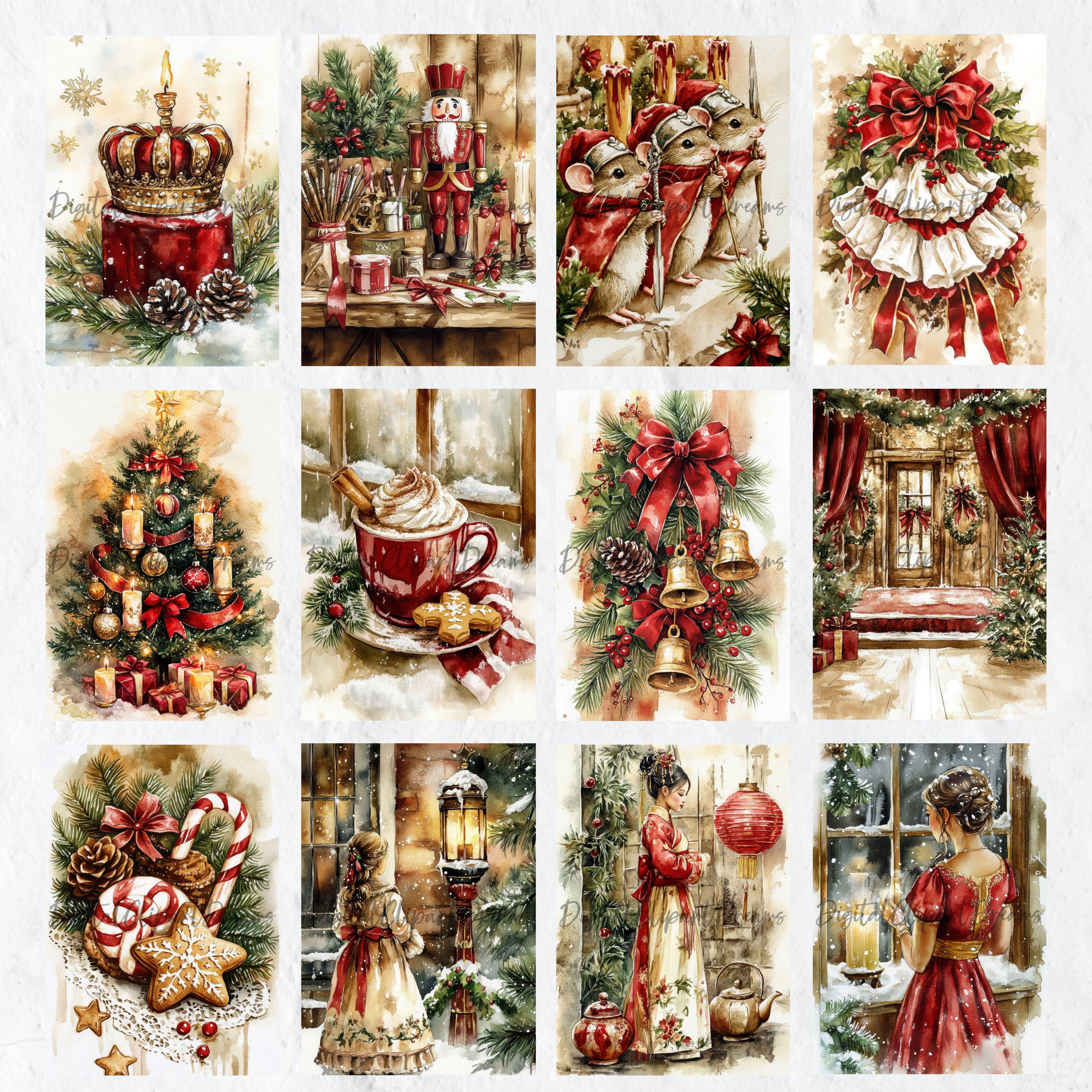 Nutcracker Christmas Junk Journal Kit: Vintage Printable Paper Set for ...
