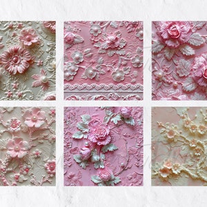 Pastel Pink Lace and Pearls Seamless Pattern, Vintage Embroidery ...