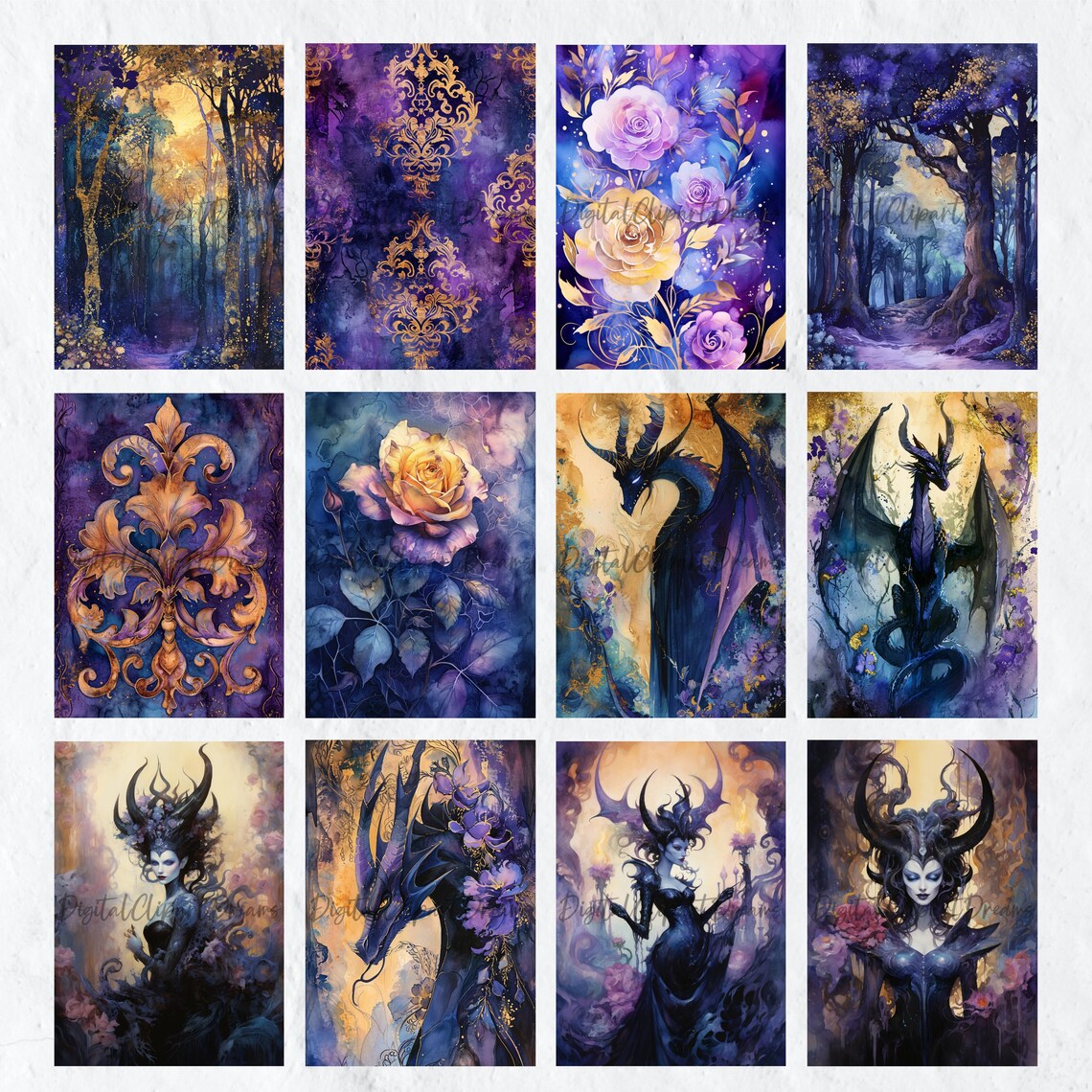 Maleficent Junk Journal Paper Pack, Villain Printable Paper, Sleeping ...