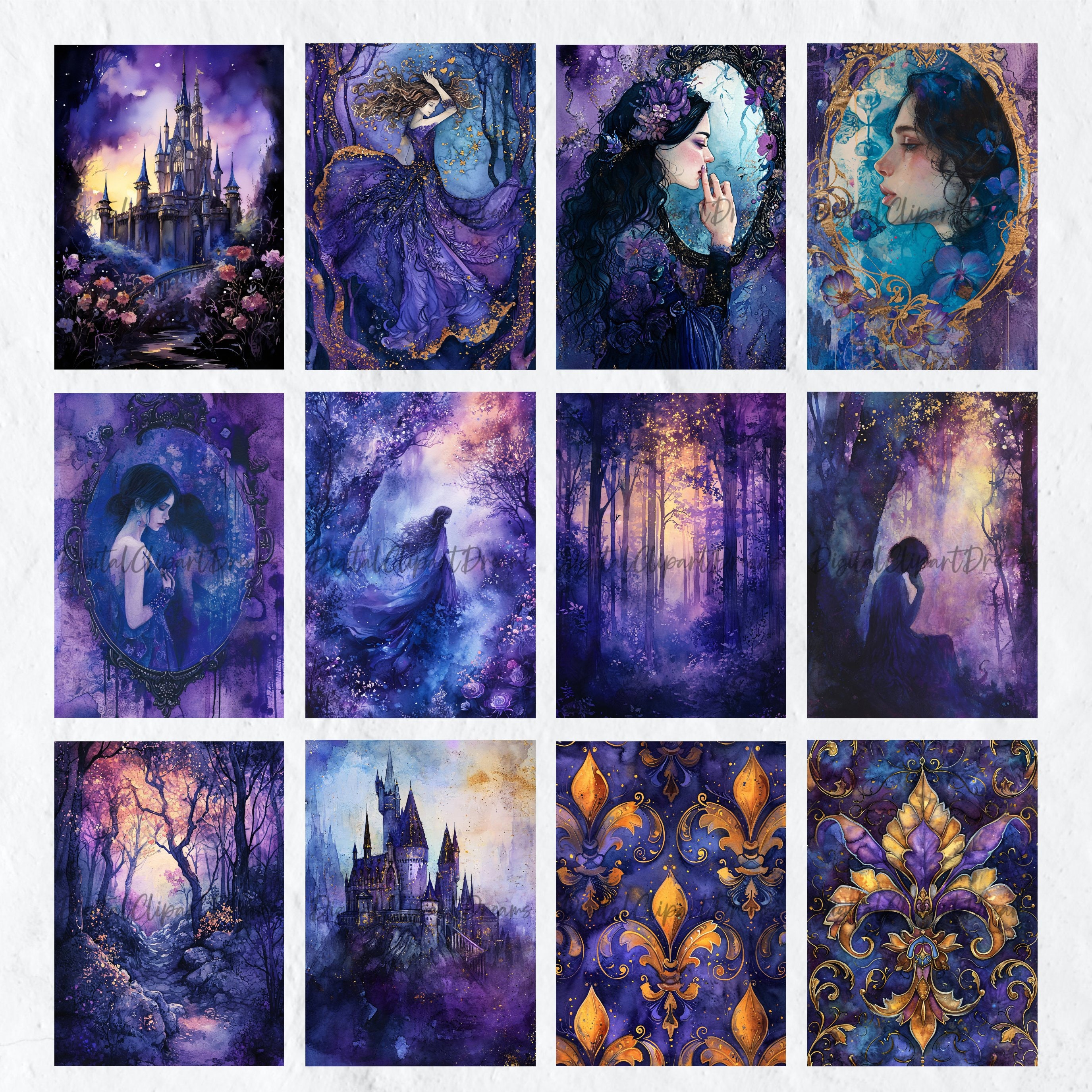 Maleficent Junk Journal Paper Pack, Villain Printable Paper, Sleeping ...