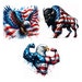 Patriotic USA Clipart, American Eagle Flag, Bison Flag, 22 High Quality ...