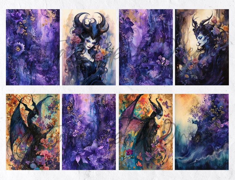 Maleficent Junk Journal Paper Pack, Villain Printable Paper, Sleeping ...