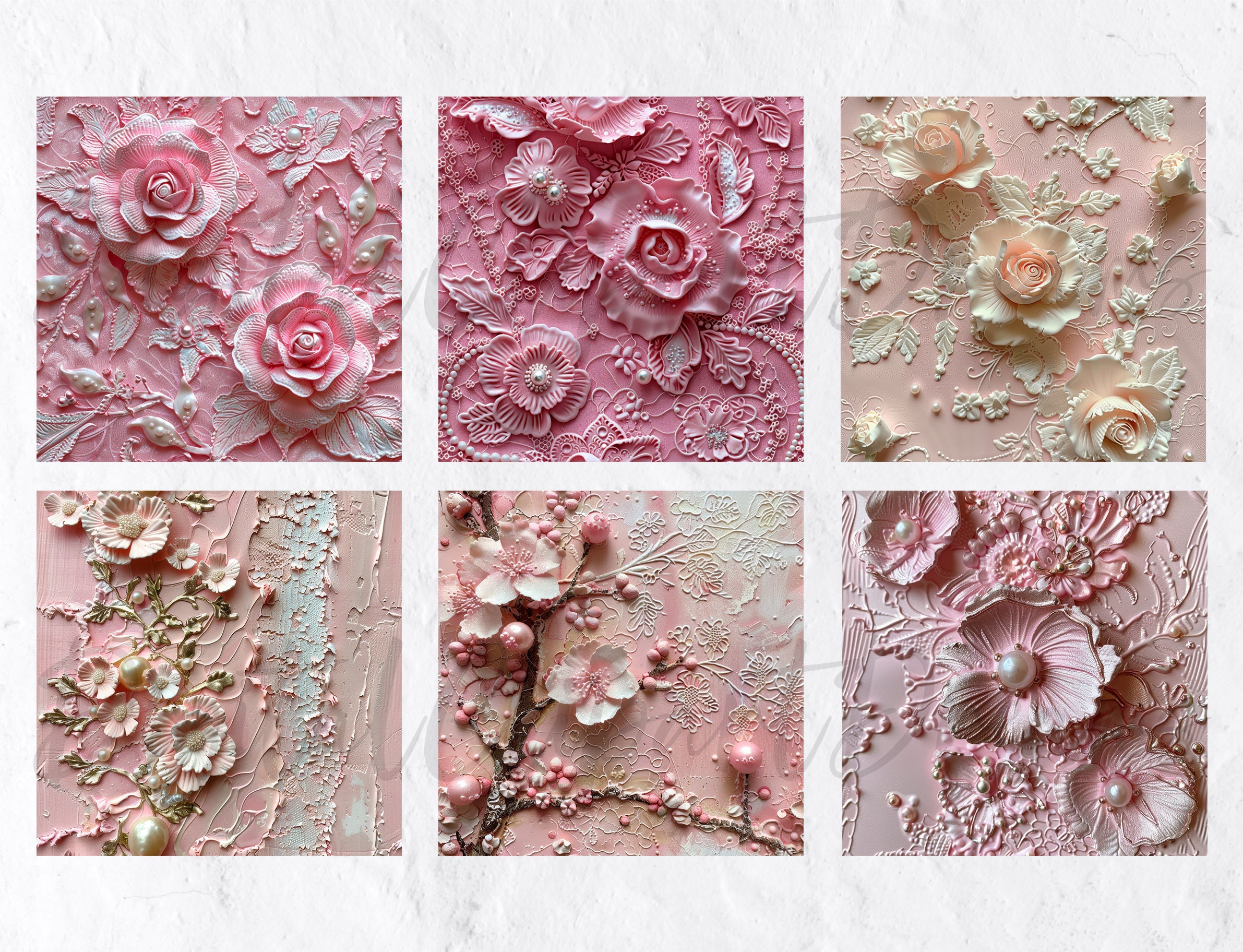 Pastel Pink Lace and Pearls Seamless Pattern, Vintage Embroidery ...