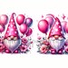 Birthday Gnome Watercolor Clipart, 12 High Quality JPG Pink Birthday ...