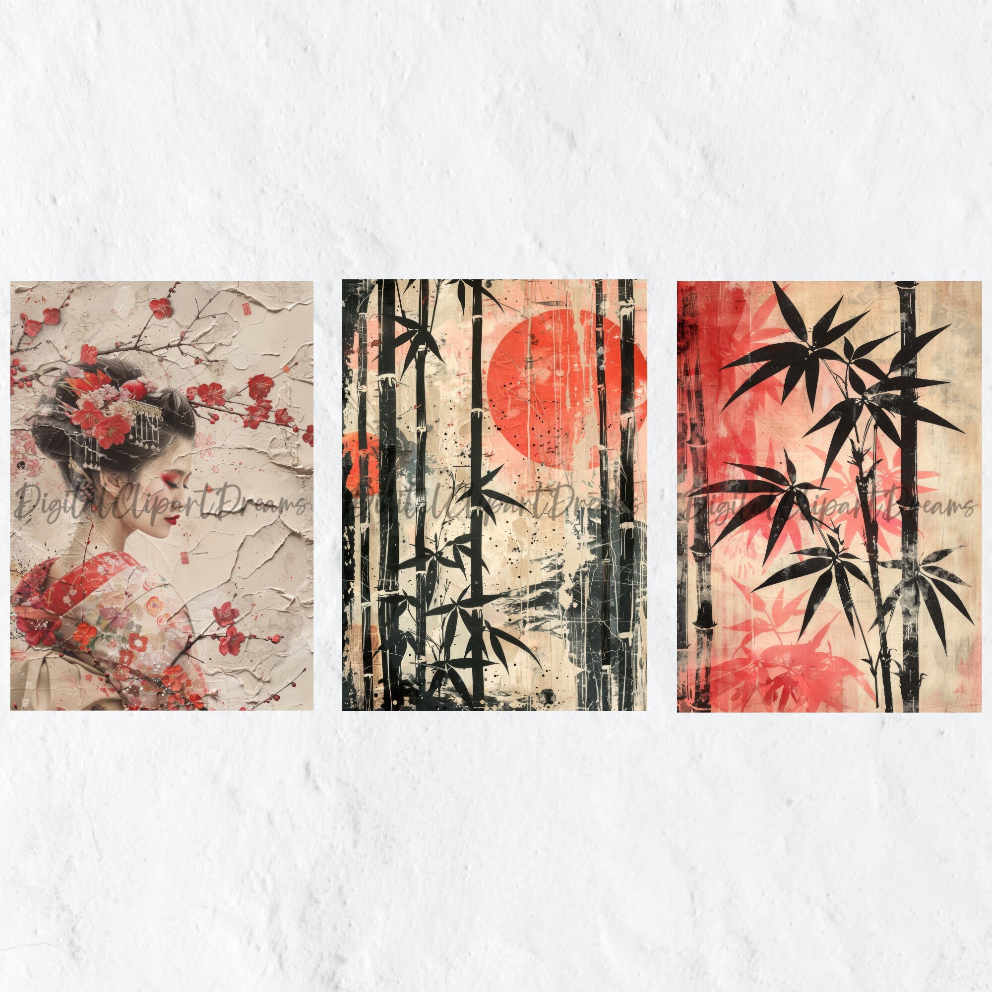Vintage Japan Junk Journal Pages, Asian Digital Scrapbook Paper ...