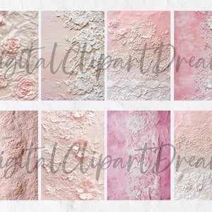 Vintage Pink Lace Paper, Junk Journal Paper Pack, Shabby Pink Lace ...