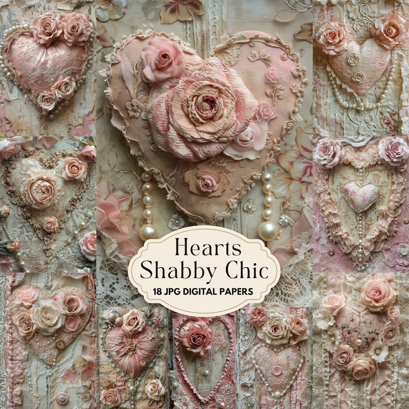 Lace Shabby Chic Hearts - Etsy