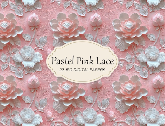 Pink Vintage Lace Background Pink Color Floral Stunning Grungy Digital