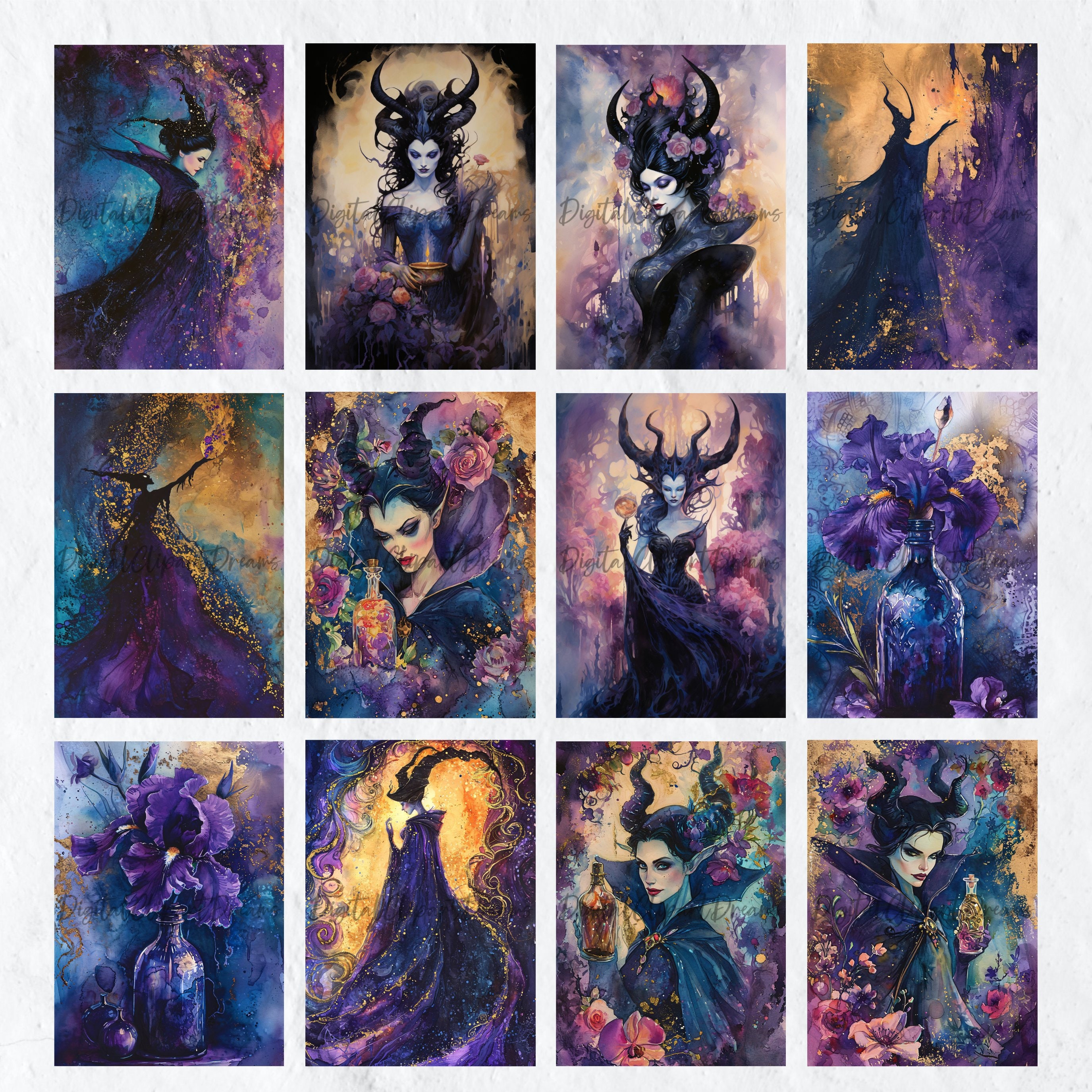 Maleficent Junk Journal Paper Pack, Villain Printable Paper, Sleeping ...