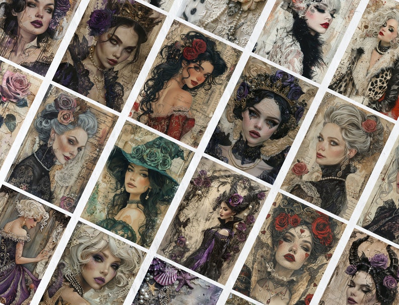 Villains Junk Journal Pages, Printable Fairy Tale, Halloween Vintage ...