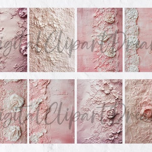 Vintage Pink Lace Paper, Junk Journal Paper Pack, Shabby Pink Lace ...