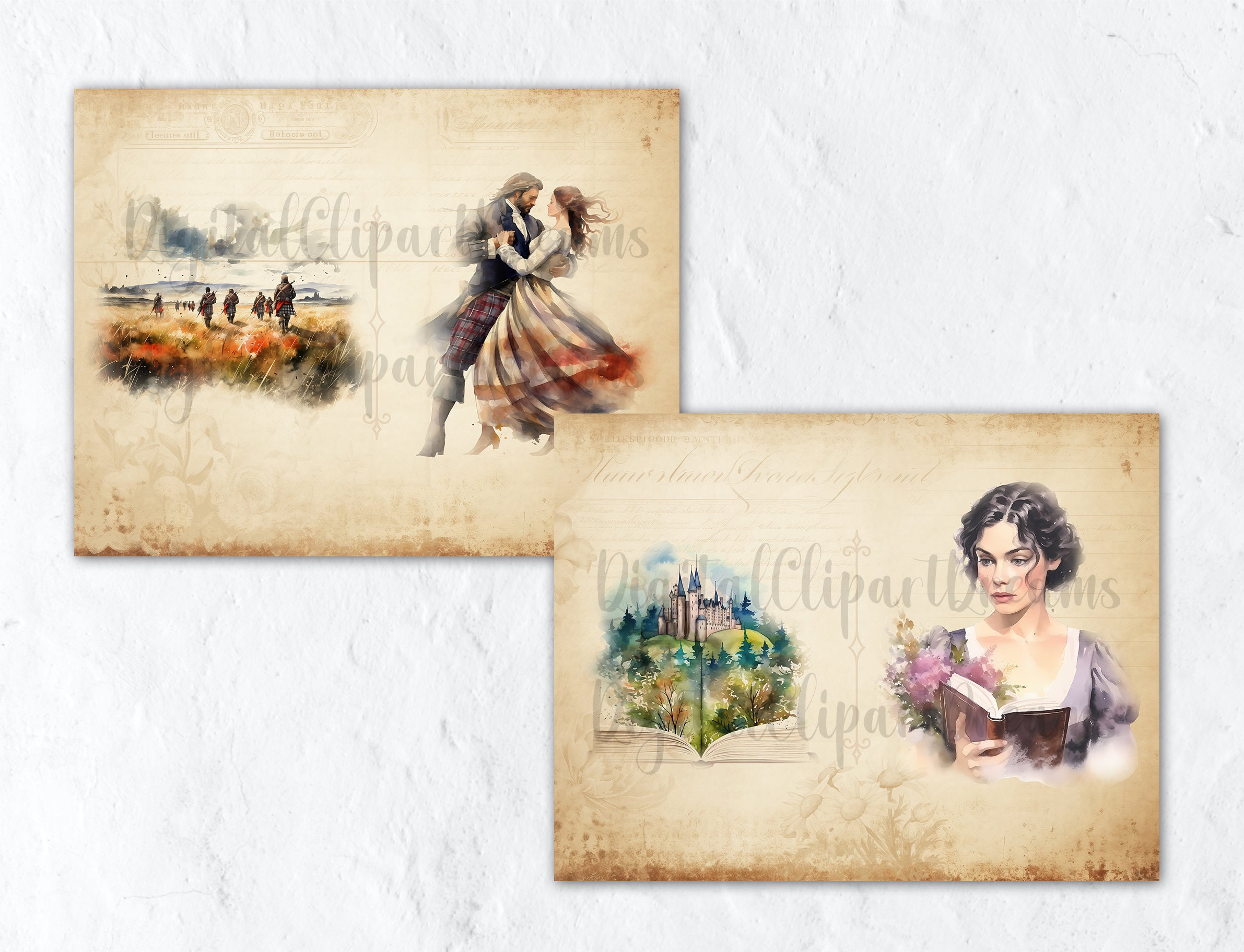 Outlander Junk Journal Pages, Scottish Scrapbook Paper, Printable ...