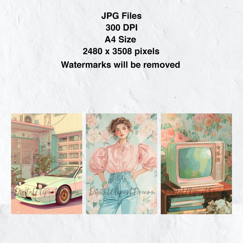 Grandmillennial Retro Junk Journal Pages: 80s 90s Fashion Girls ...